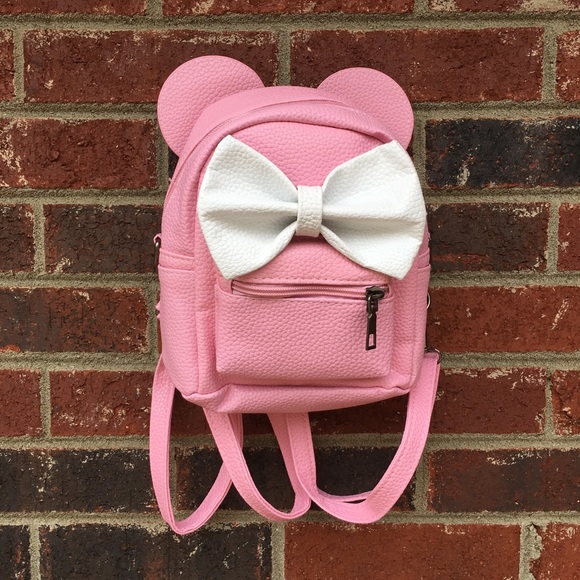 Bags | Minnie Mouse Disney Mickey Ear Backpack Pink Nwt | Poshmark